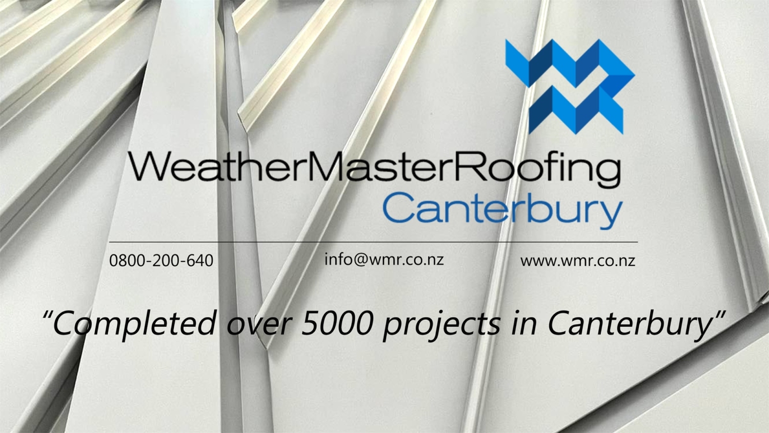 Over 5000 Projects - Weathermaster Roofing Canterbury Ltd.